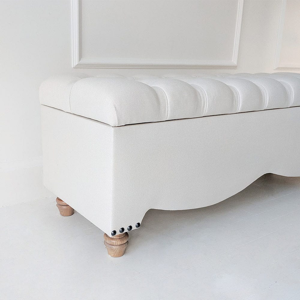 A Million Dreams Ivory Ottoman | Ivory Upholstered Bedroom Storage ...