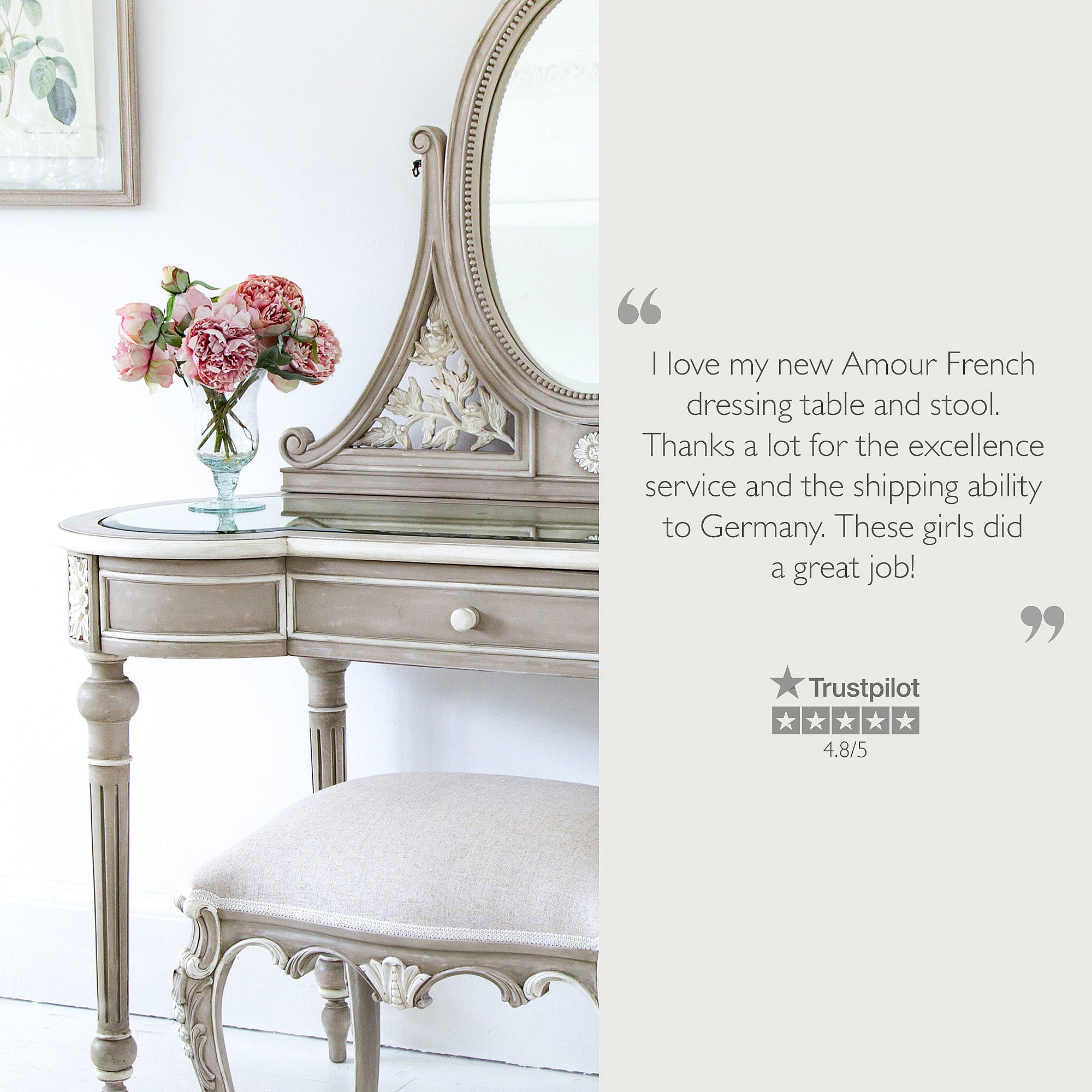 Amour French Dressing Table | Classic French Style Dressing Table ...
