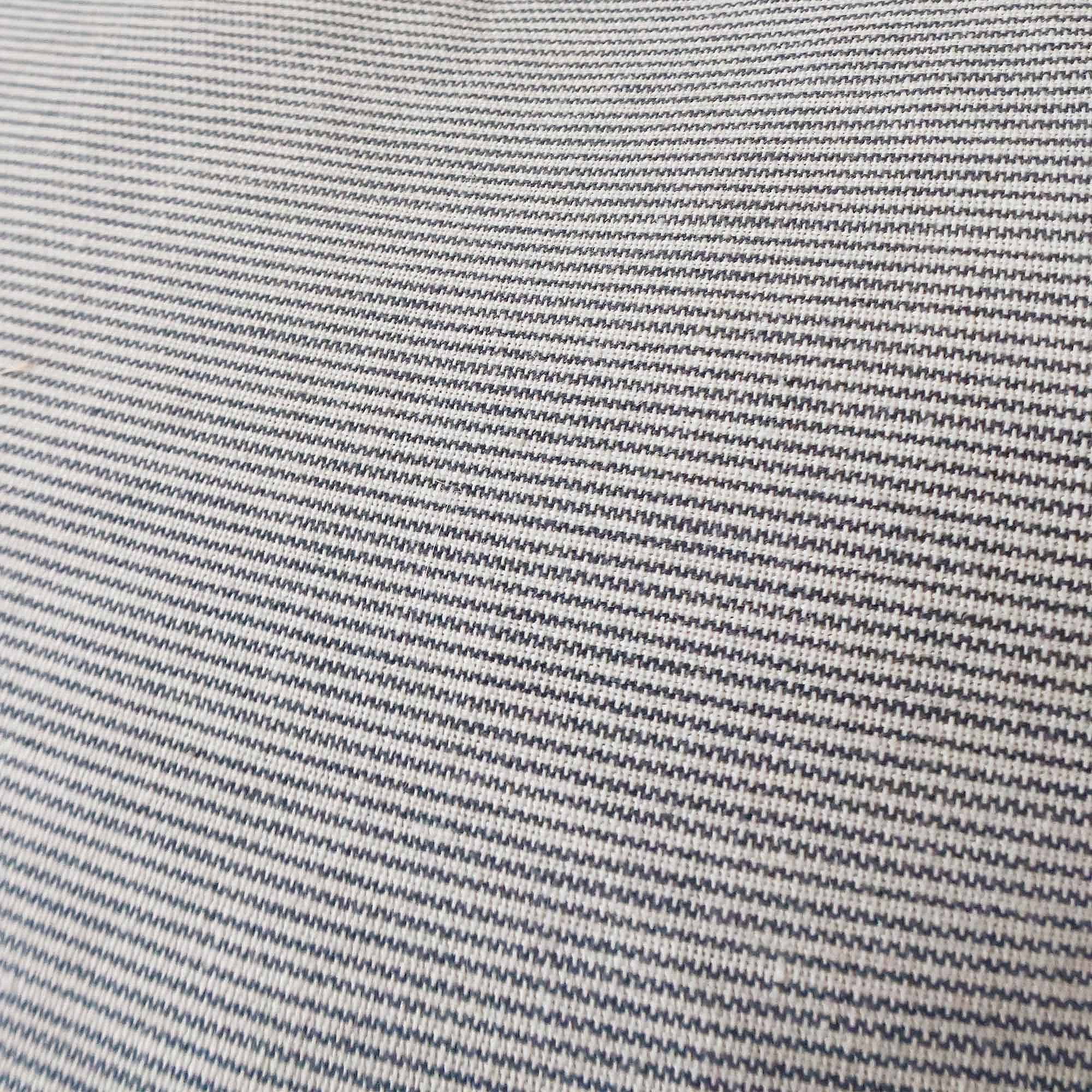 Barnaby Striped Charcoal Cushion | Charcoal Pleated Stripe Cushion made from Recycled Cotton