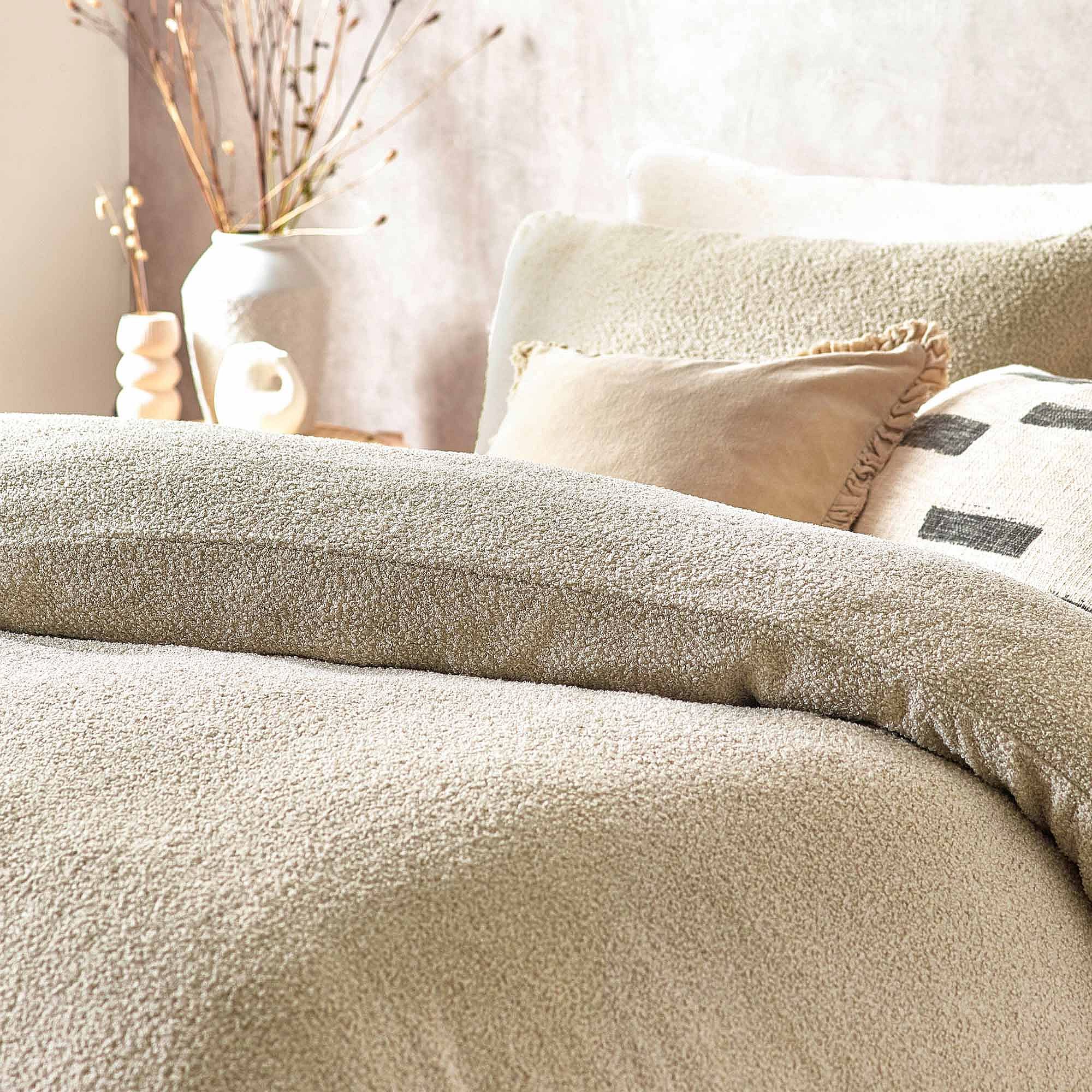 Bouclé Bed Linen Set in Natural | Neutral Boulce Duvet Cover Set