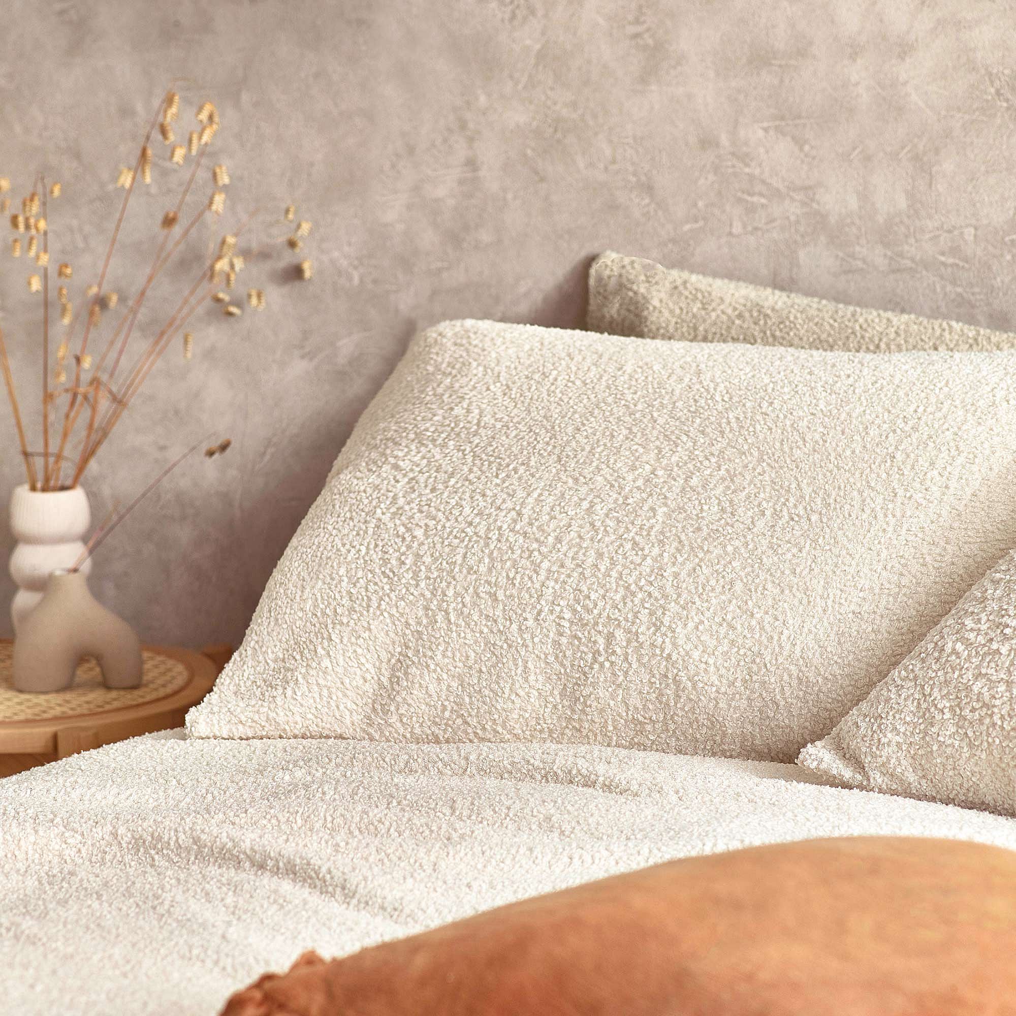 Bouclé Bed Linen Set in Oyster | Neutral Bouclé Duvet Cover Set