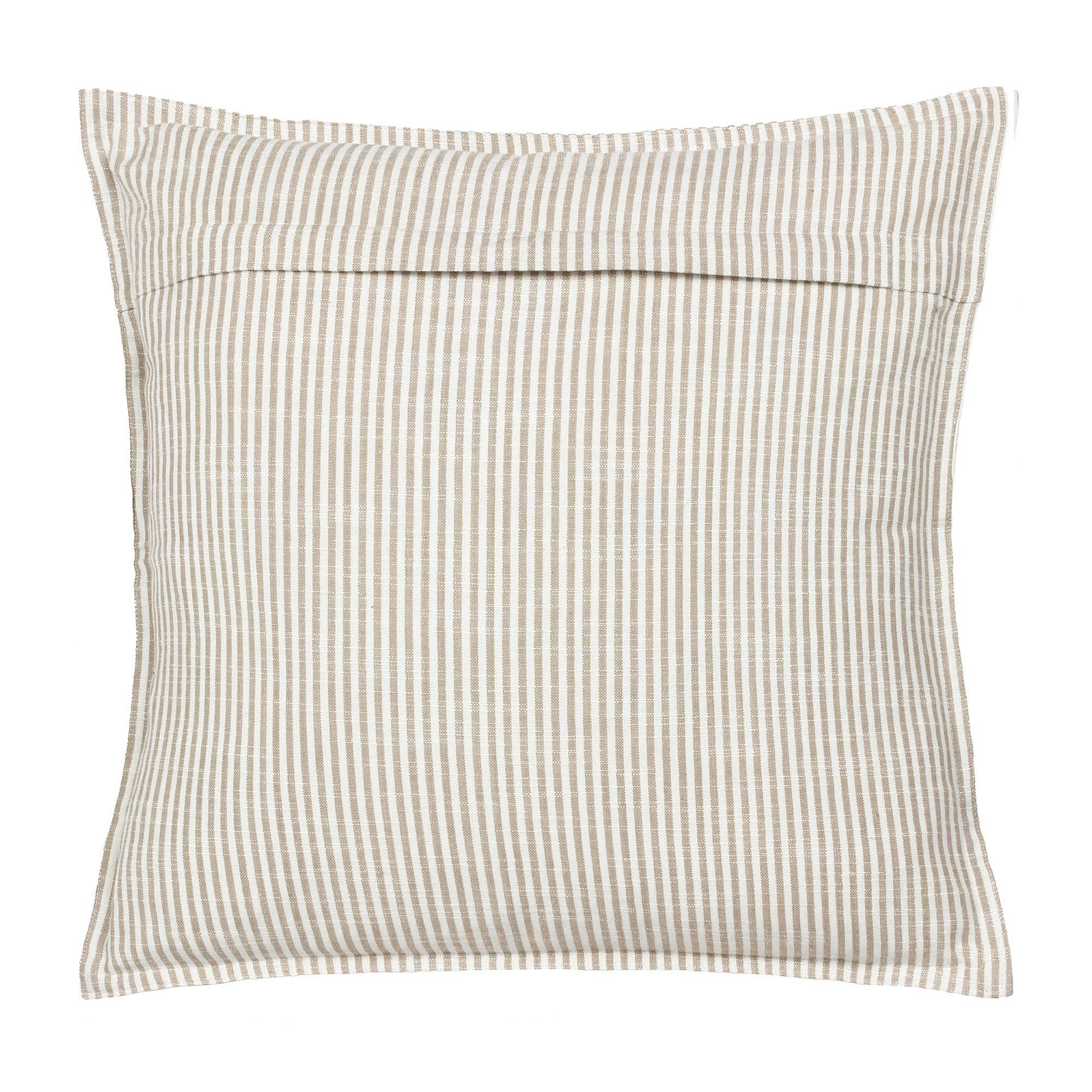 Breton Sands Stripe Cushion | Cotton Natural Beige and White Striped ...