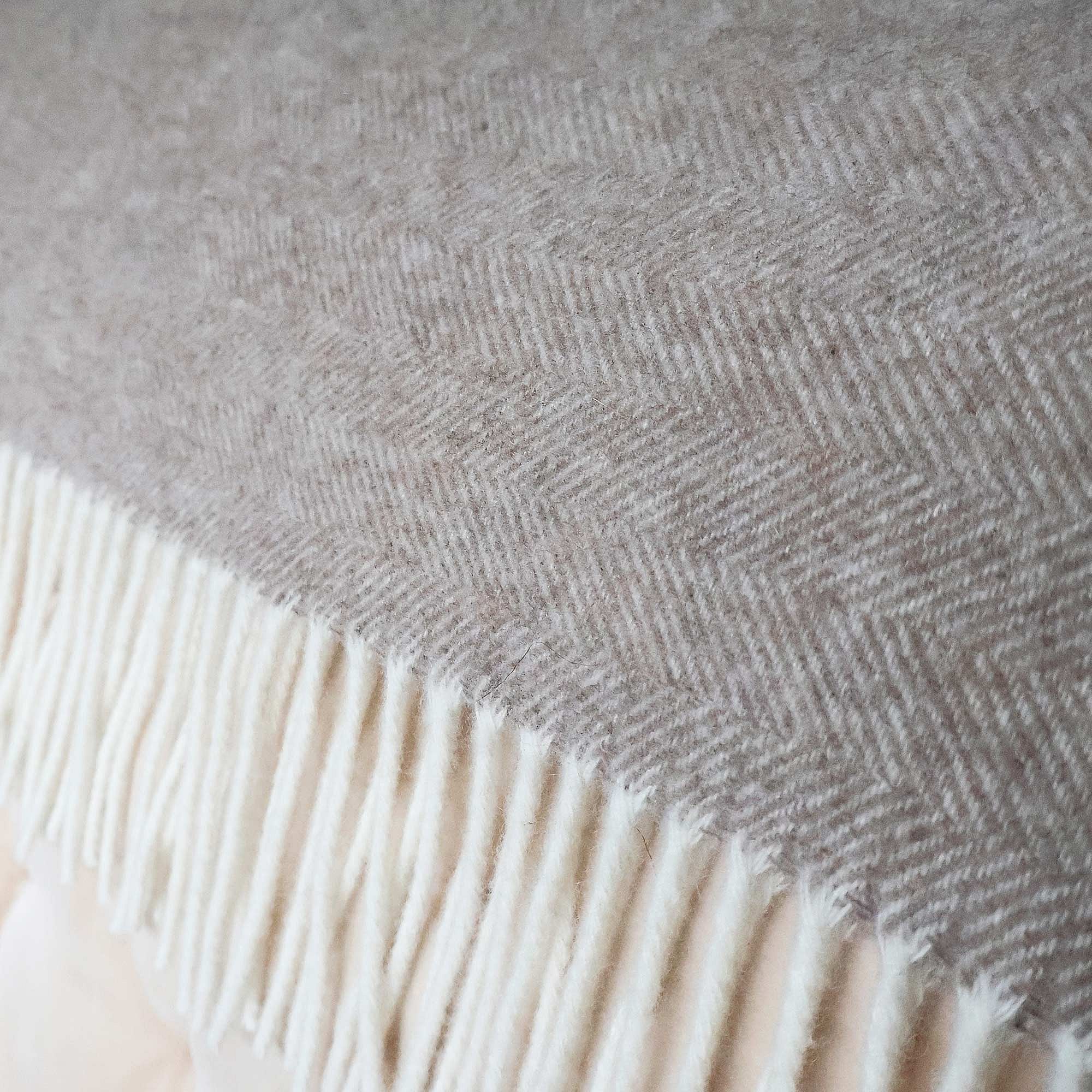 Cashmere Throw in Natural | Cashmere and Merino Wool Natural Throw with ...