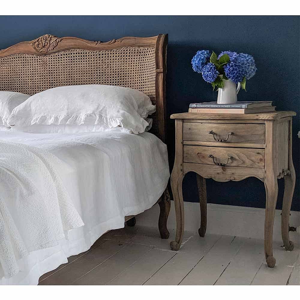 Chateauneuf Rustic Bedside Table | Distressed Reclaimed Wood French ...