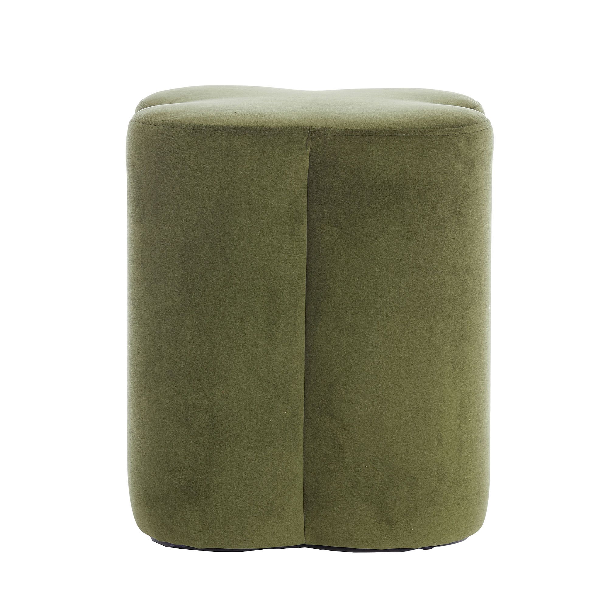 Clover Pouffe in Olive Velvet | Clover Design Velvet Bedroom Stool in Green
