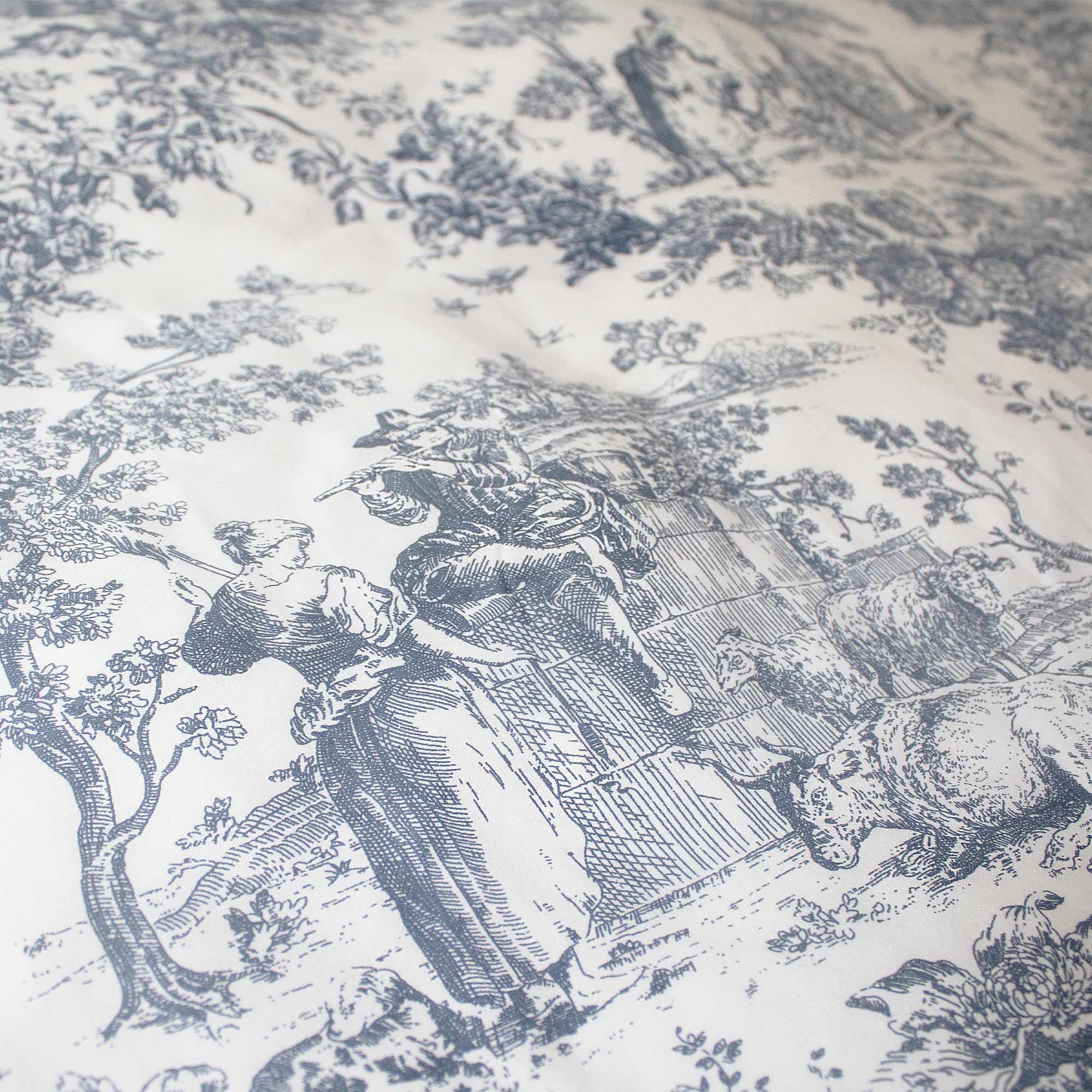 Country Toile Blue Bed Linen | Blue and White Bed Linen With ...
