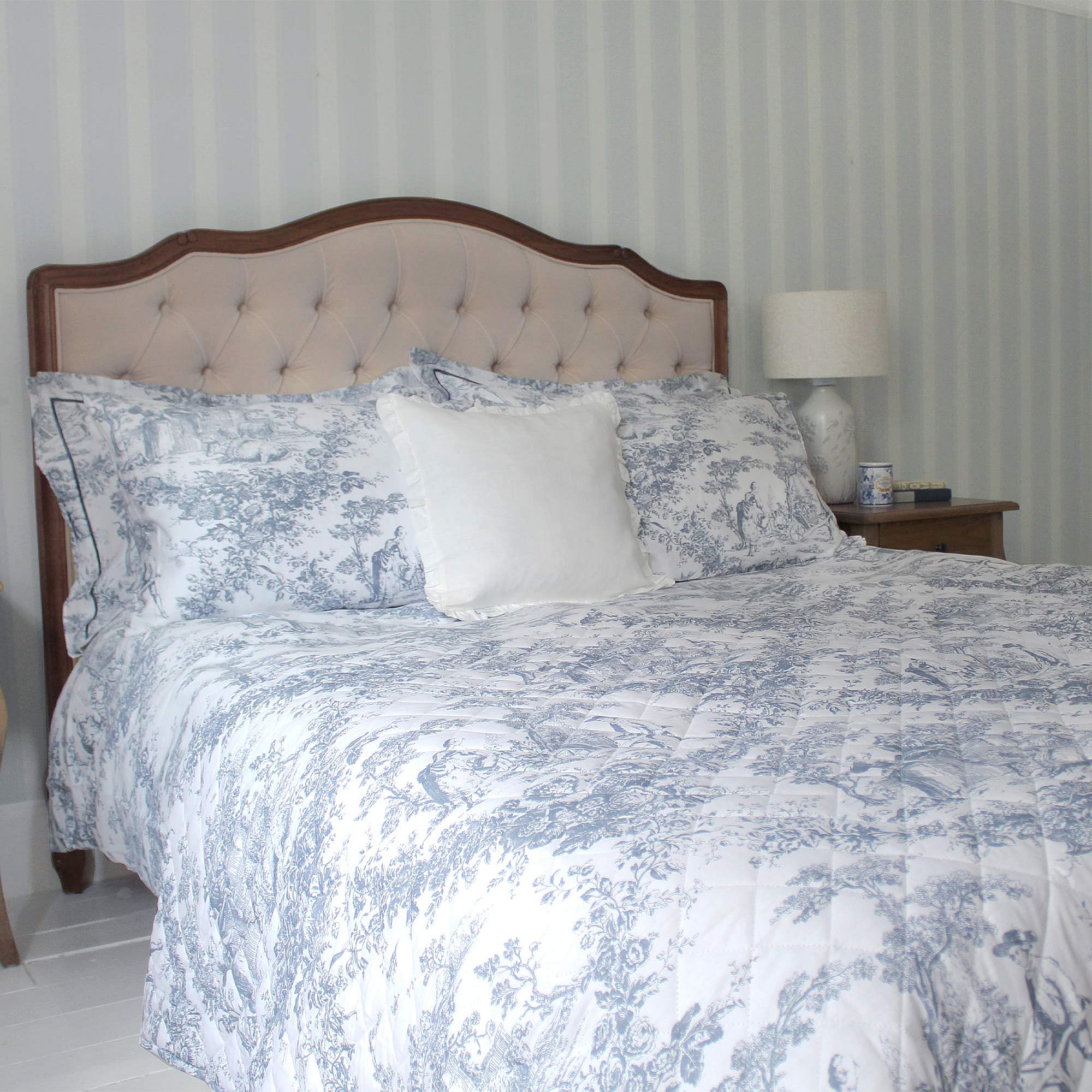 Country Toile Blue Bed Linen | Blue and White Bed Linen With ...
