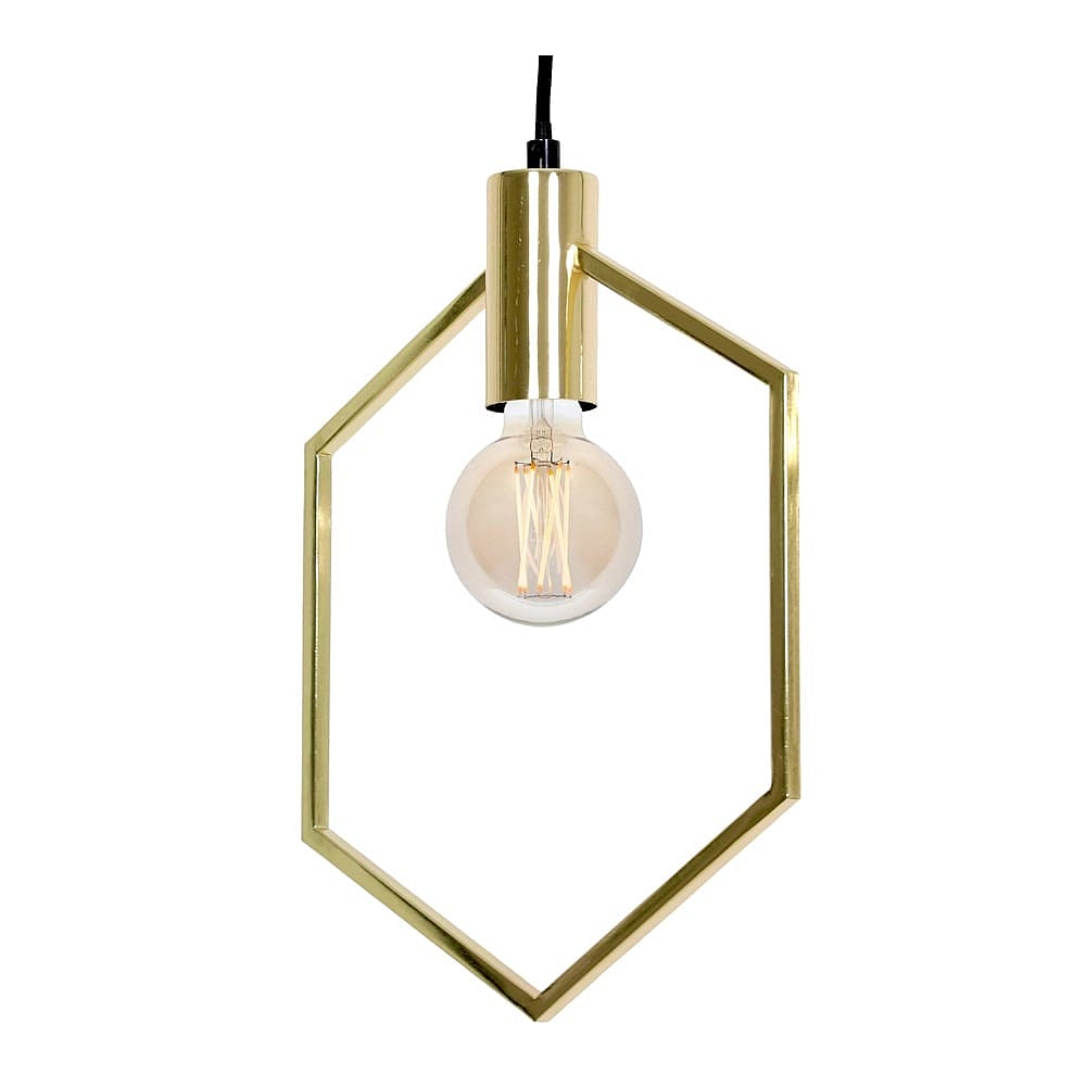 Hexagon Gold Pendant Light | Glamorous Gold Pendant Hanging Light in a ...