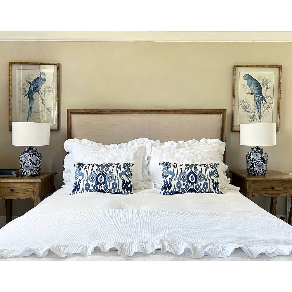 Fleur Blue Ceramic Table Lamp | Blue Floral Ceramic Table Lamp with ...