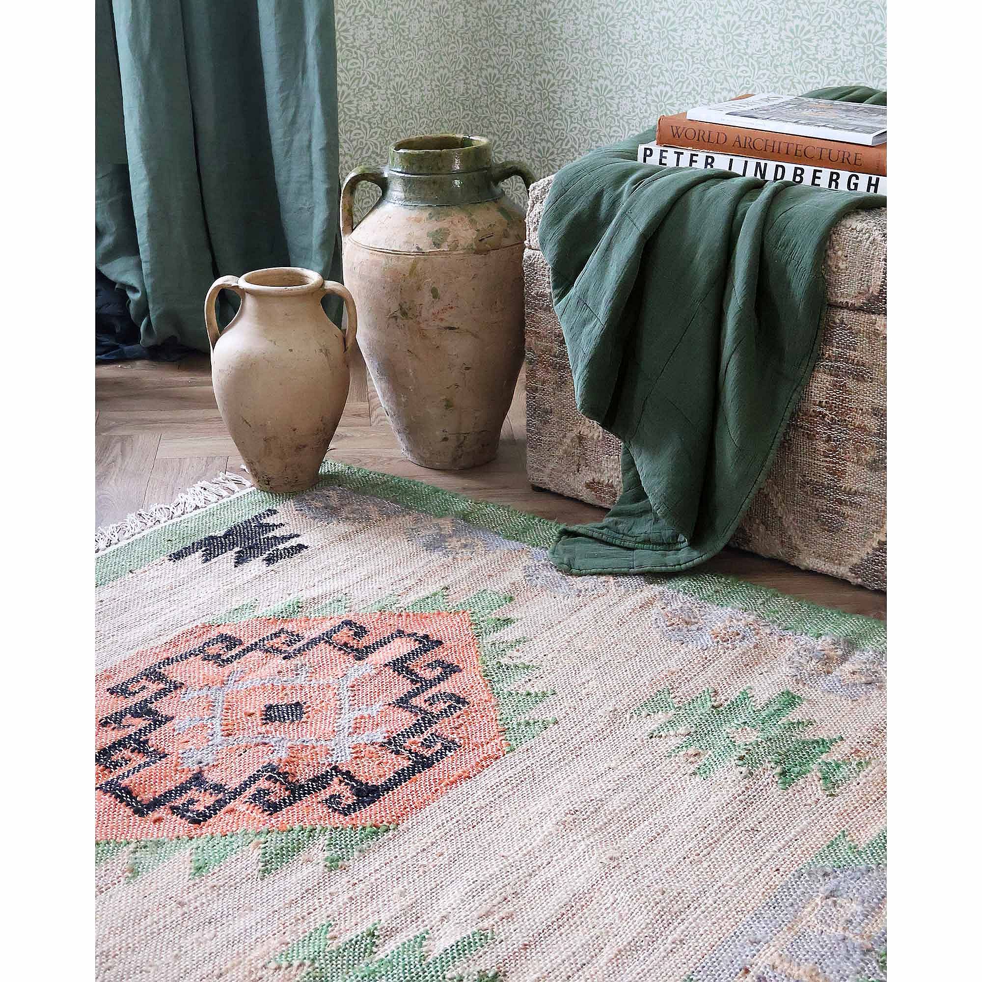 Kilim Rug | Multicolour Ikat Kilim Cotton Jute Rug