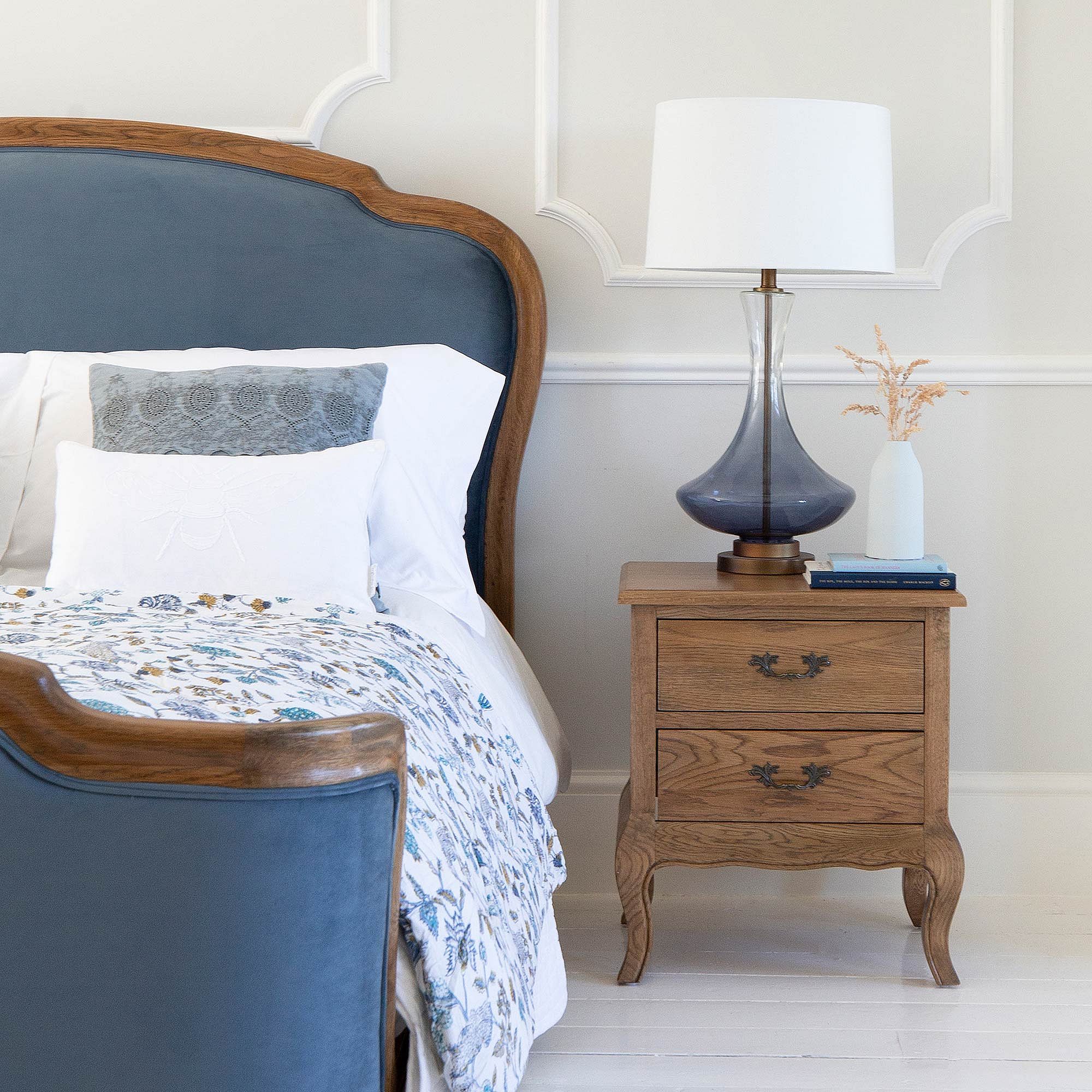 Love Story 2-Drawer Bedside Table | Natural Oak Bedisde Table with a ...