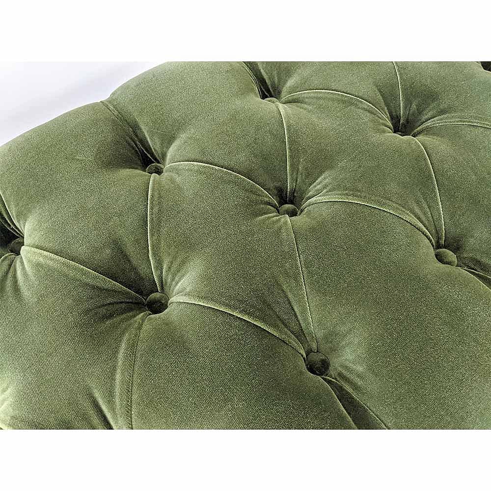 Love Story Green Velvet Bench | Hand-Carved Oak Frame Bench Upholstered ...