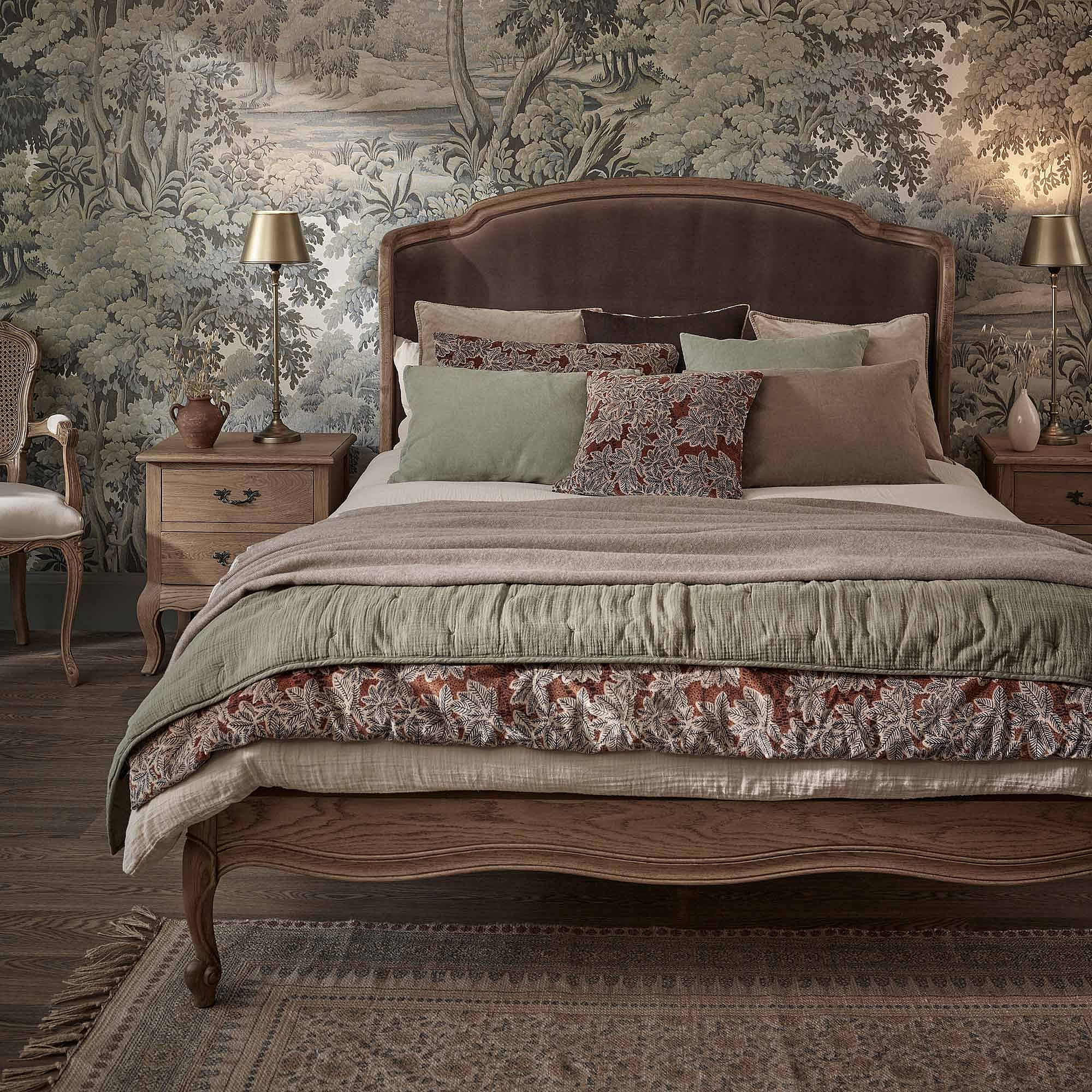 Love Story Cocoon Bed in Mole Velvet | Luxurious Curved Headboard Bed ...