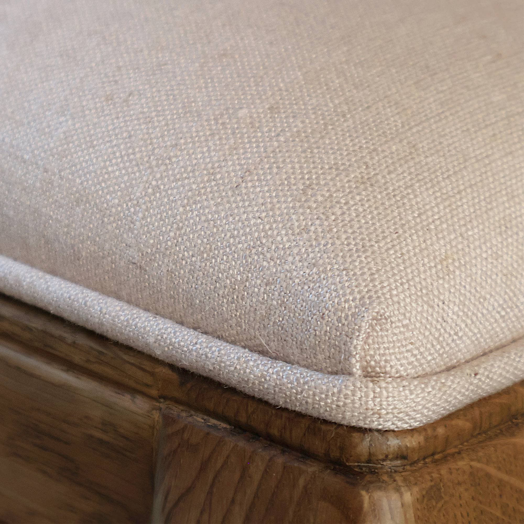 Love Story Oatmeal Linen Bench | Love Story Taupe Linen Bench