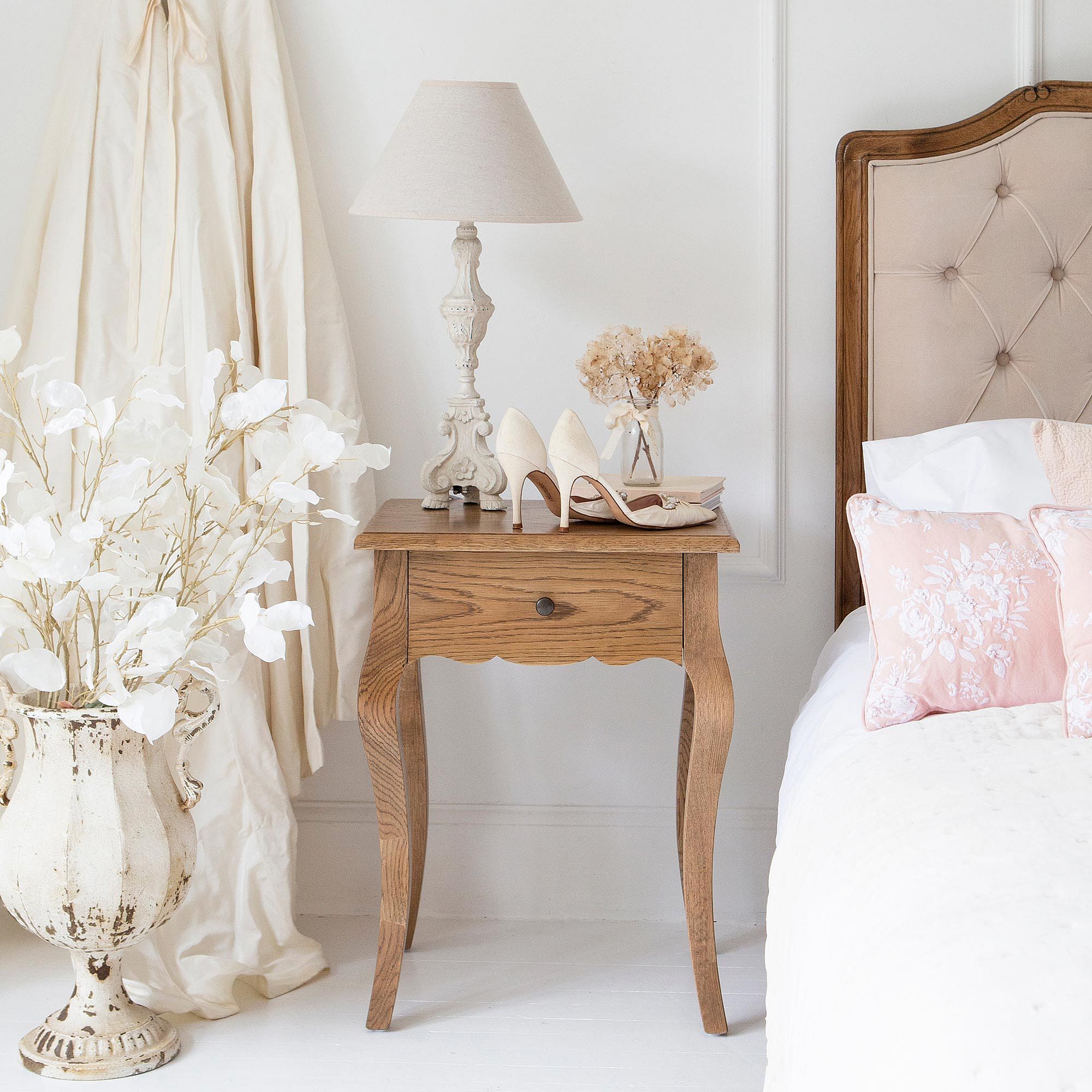 Love Story Single Drawer Bedside Table | Natural Oak Bedisde Table with ...