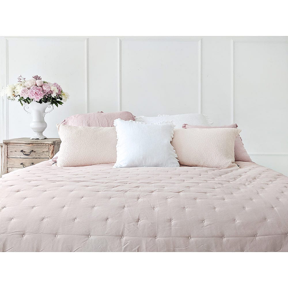 Peachskin Quilted Bedspread in Petal Pink | Award Winning Super Soft ...