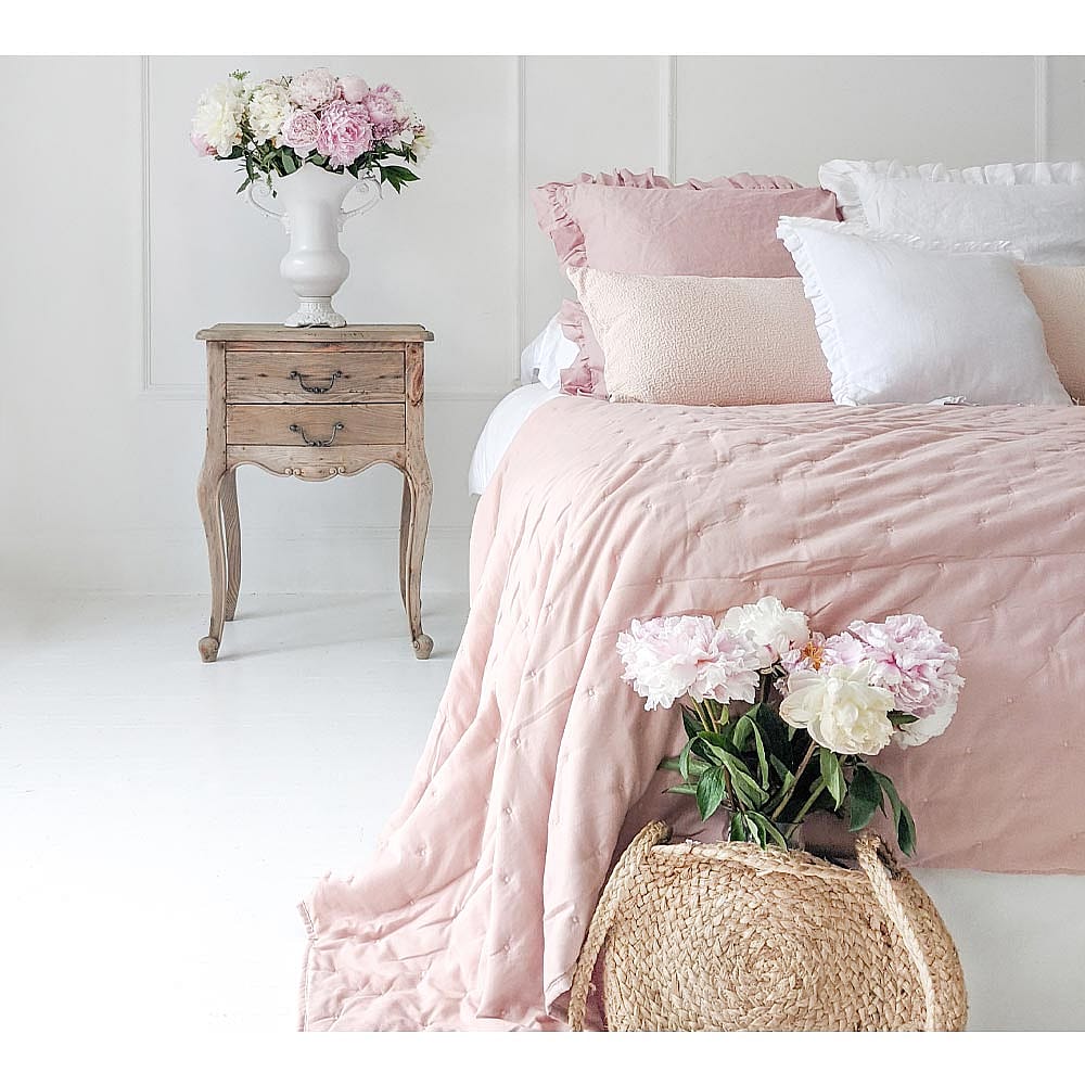 Peachskin Quilted Bedspread in Petal Pink | Award Winning Super Soft ...