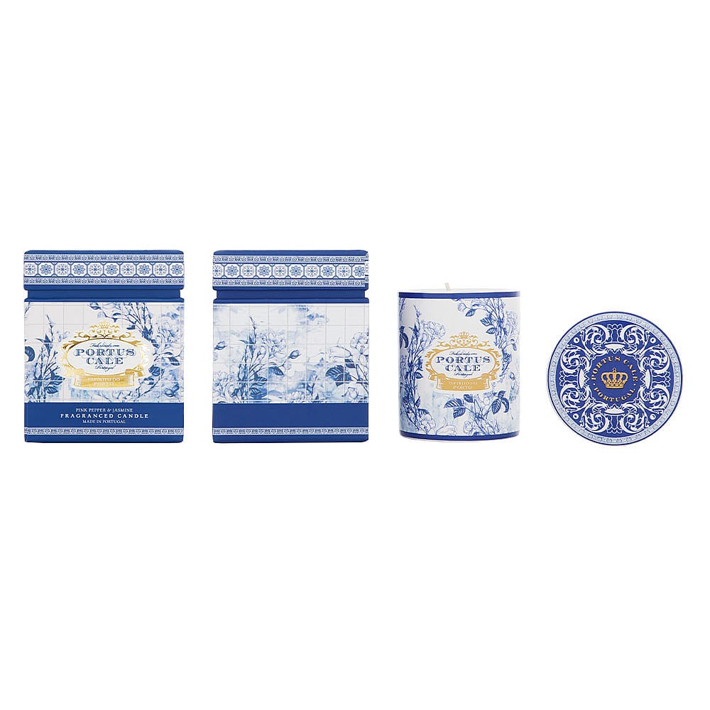 Gold & Blue Scented Candle by Portus Cale | Gold, White and Blue Candle ...