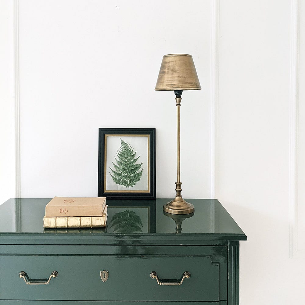 Madison Antique Brass Table Lamp | Contemporary Tall Slim Brass Table Lamp