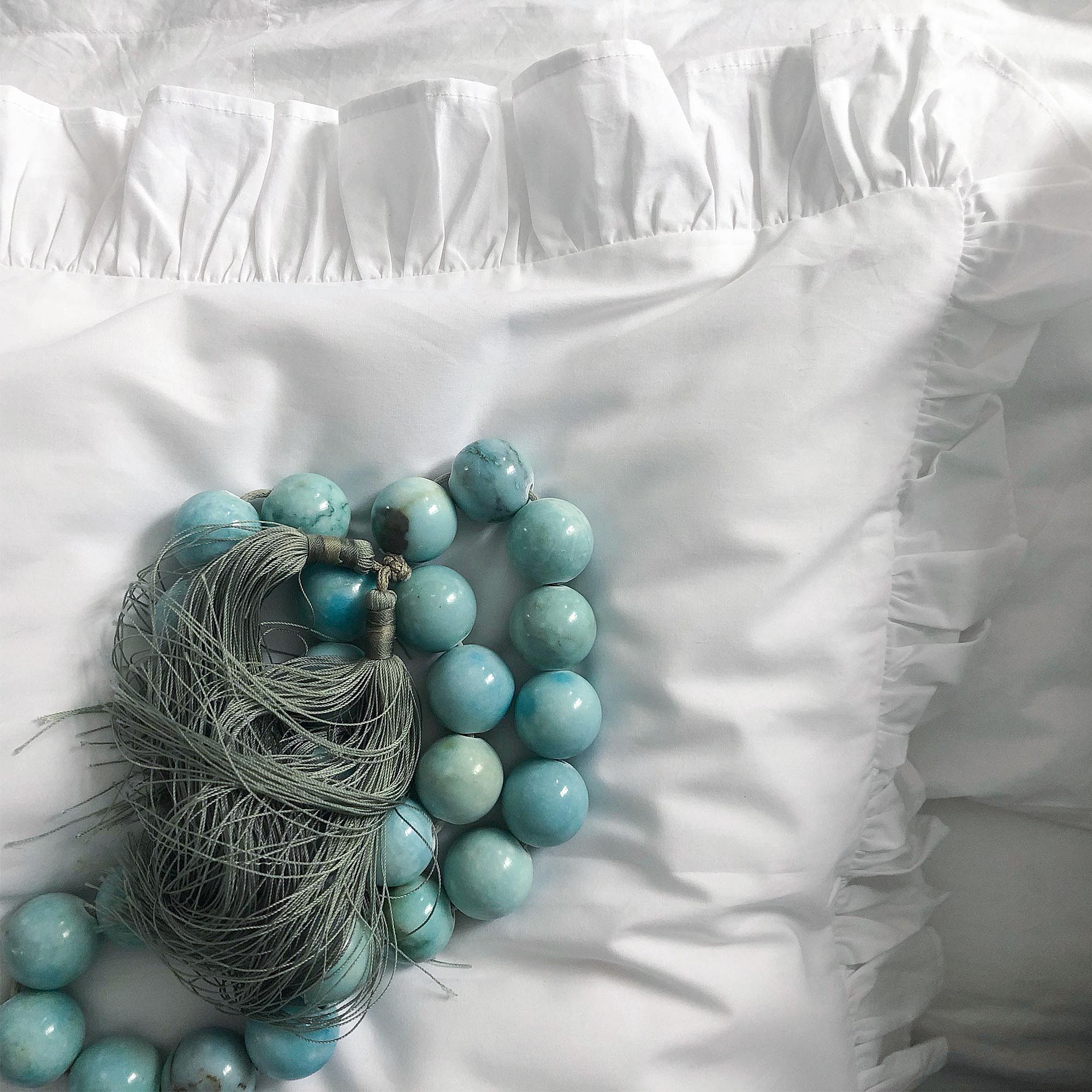 Romance Ruffle Cotton Bed Linen Set | Frill Edge White Cotton Bed Linen ...