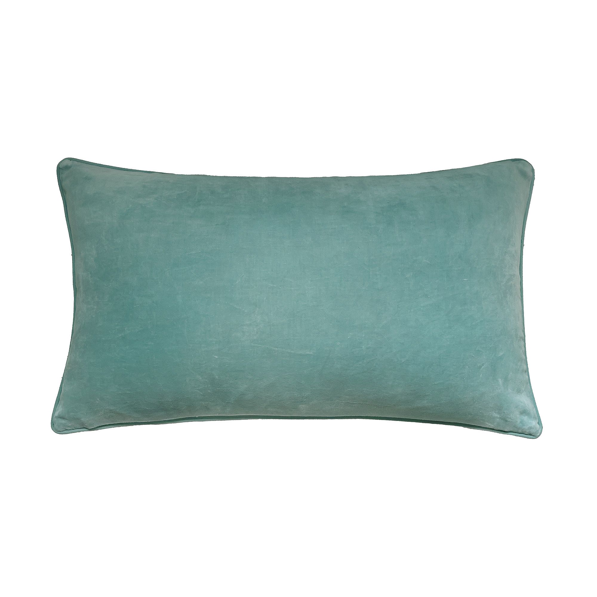 Roza Blue Azur Cushion | Handmade Handblock Boudoir Cushion with Piped ...