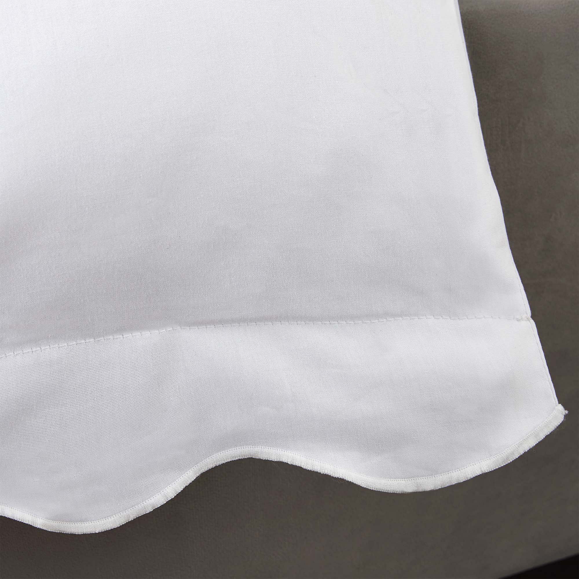 Scalloped White Bed Linen Set | Scalloped Edge 100% Cotton White Bed ...