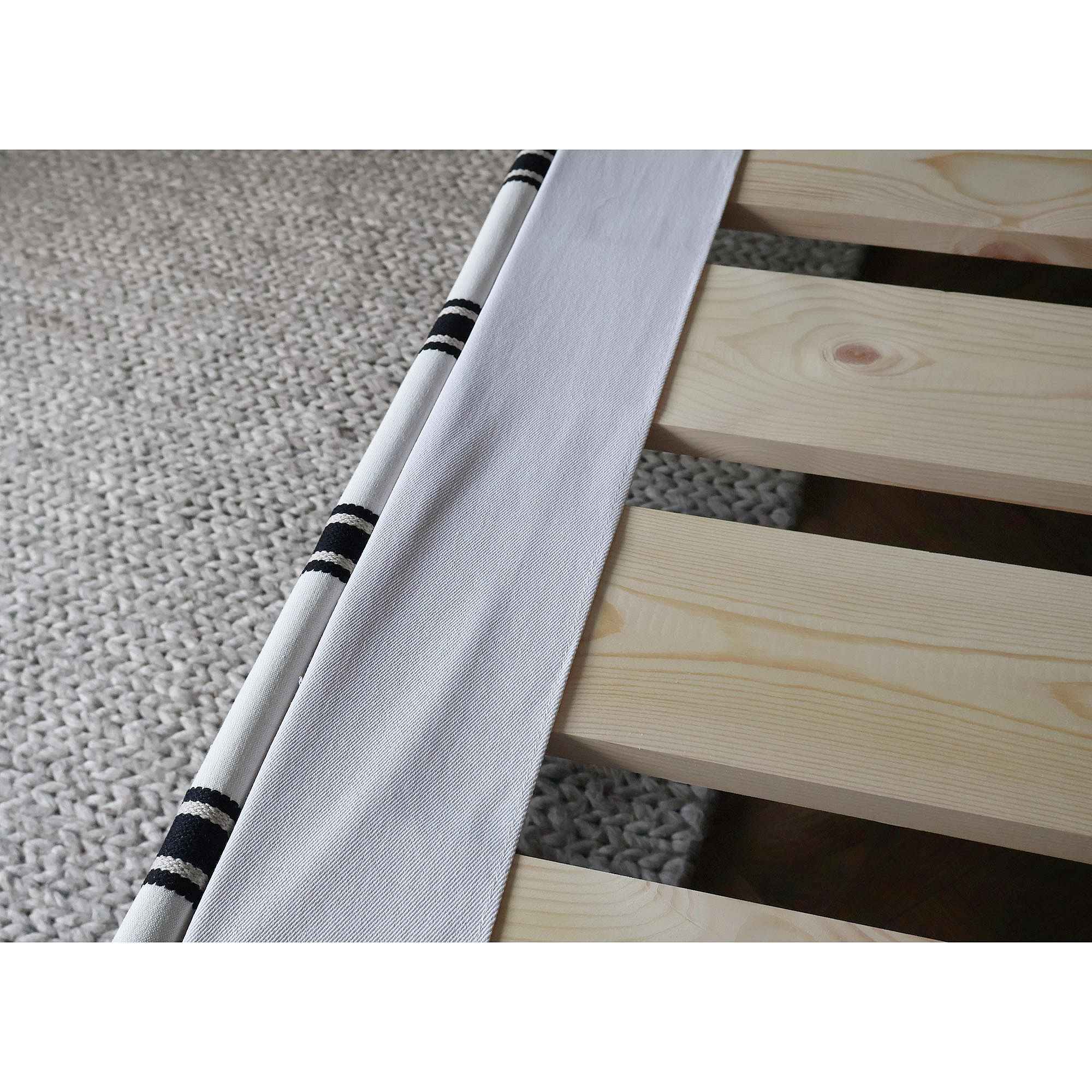 The Granville Stripe Upholstered Bed | Square Frame Upholstered Bed ...