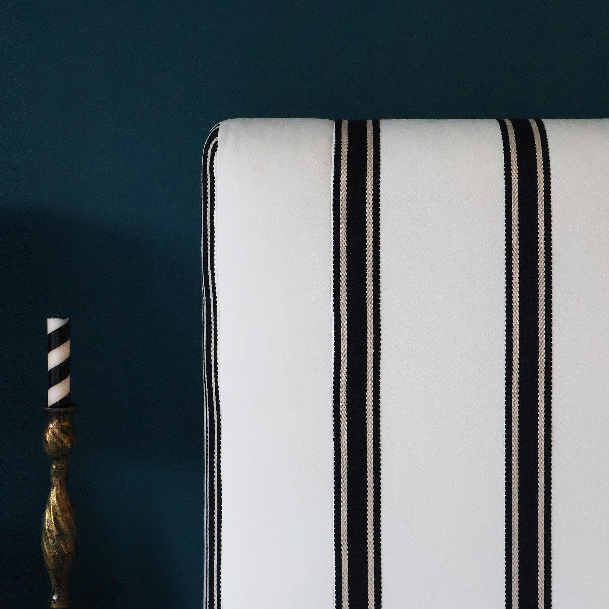 The Granville Stripe Upholstered Bed | Square Frame Upholstered Bed ...