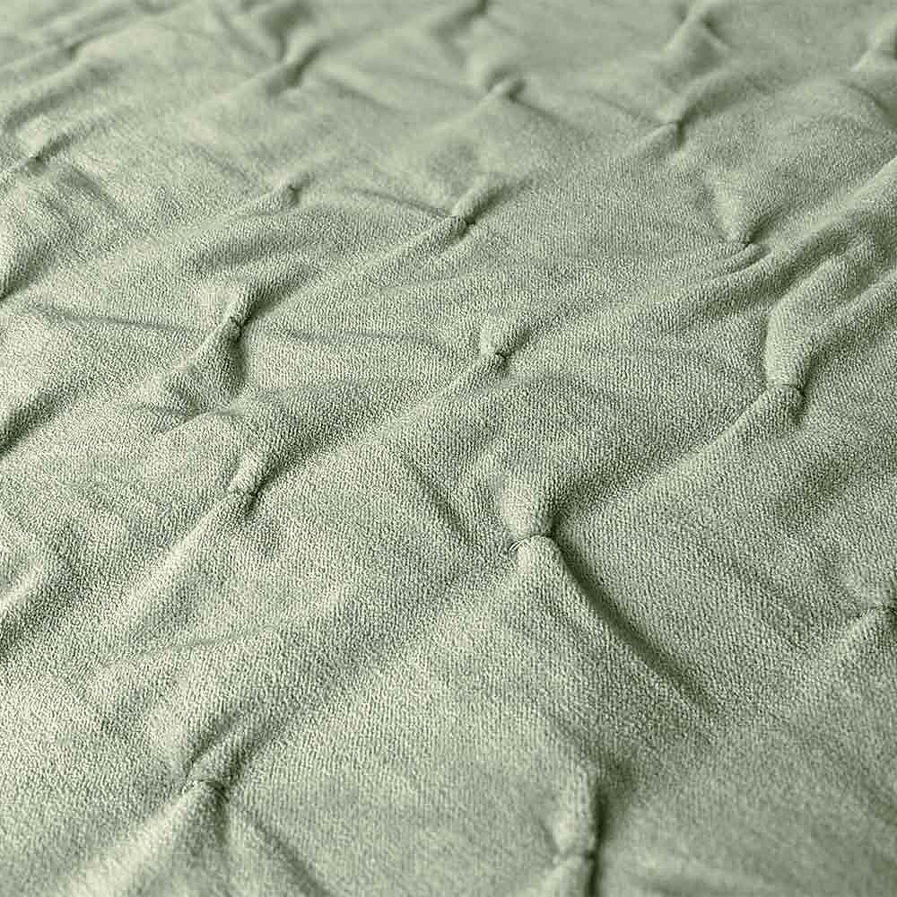 The Luxuriator Bedspread in Sage Green Velvet | A Quilted Sage Green ...