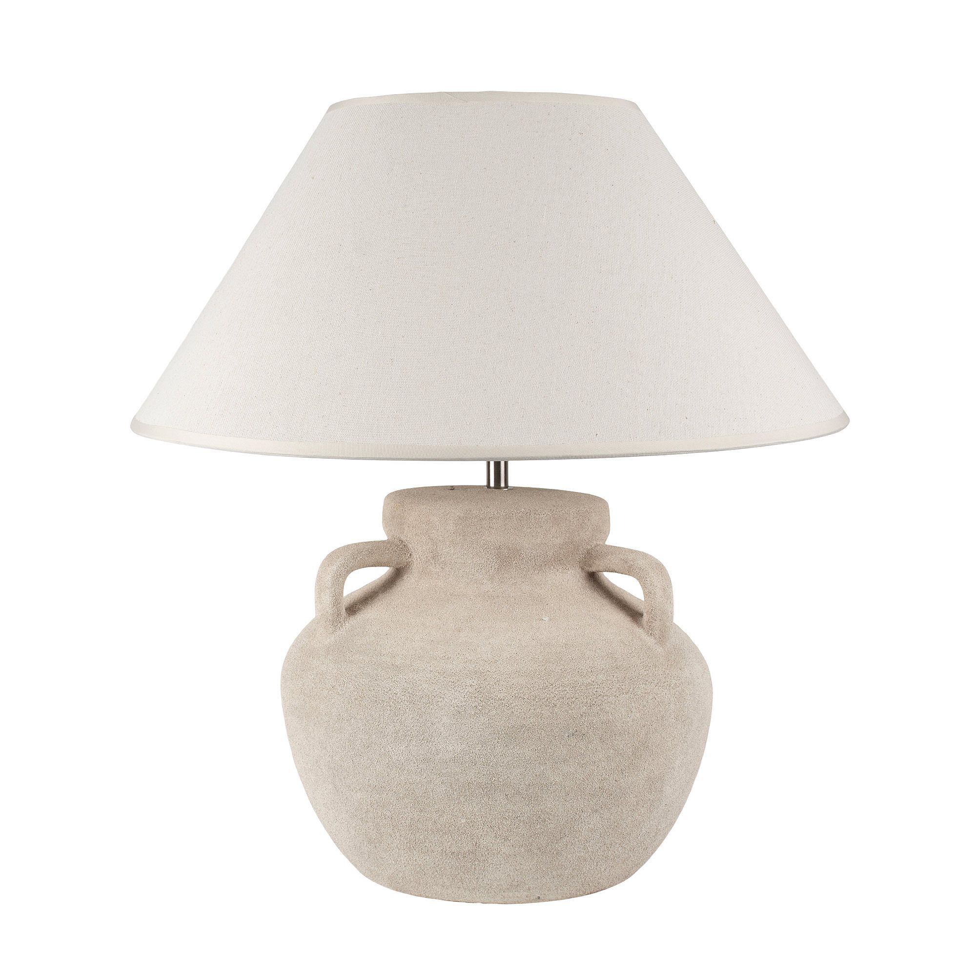 The Love Handles Lamp | Earthenware Table Lamp with Cotton Linen Shade