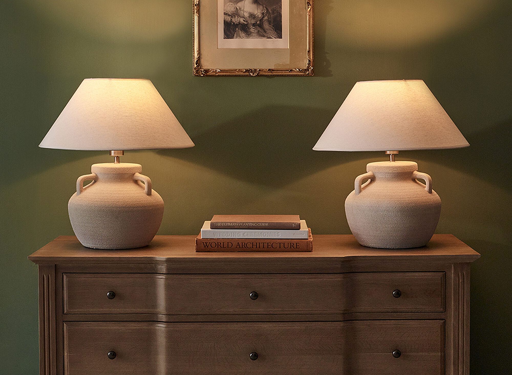 The Love Handles Lamp | Earthenware Table Lamp with Cotton Linen Shade