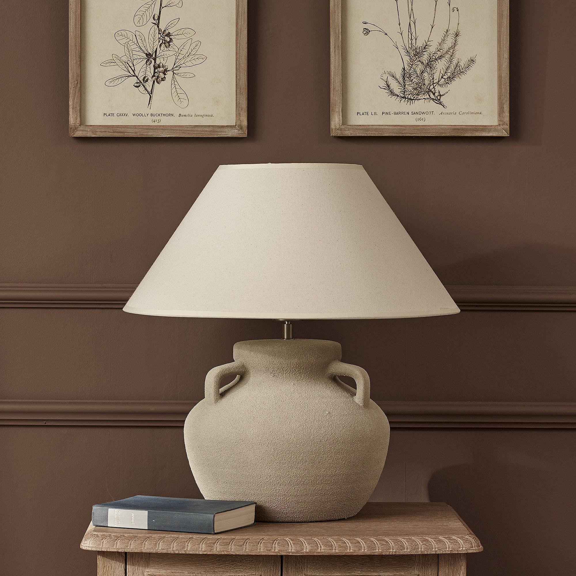The Love Handles Lamp | Earthenware Table Lamp with Cotton Linen Shade