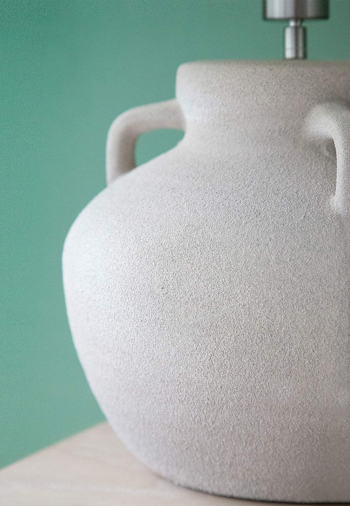 The Love Handles Lamp | Earthenware Table Lamp with Cotton Linen Shade