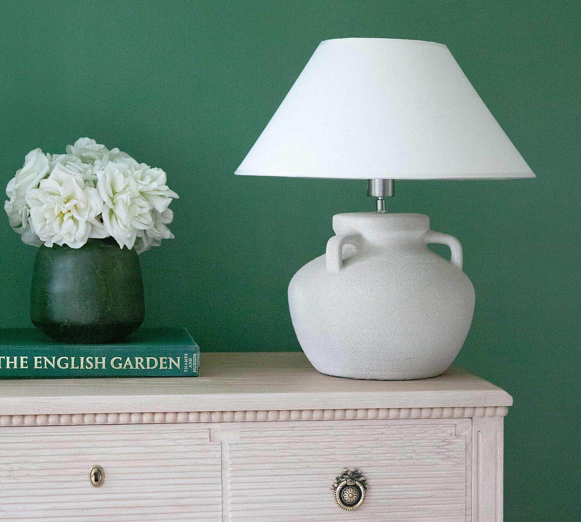 The Love Handles Lamp | Earthenware Table Lamp with Cotton Linen Shade