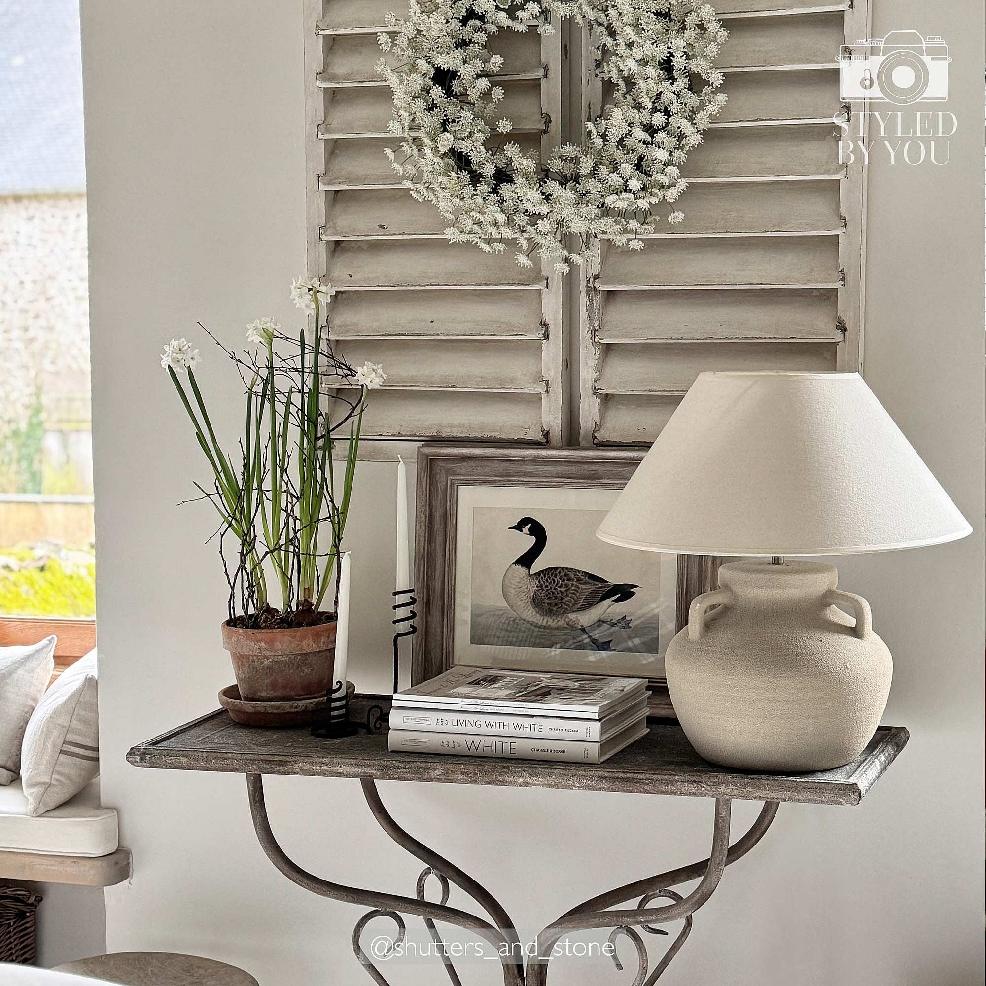 The Love Handles Lamp | Earthenware Table Lamp with Cotton Linen Shade