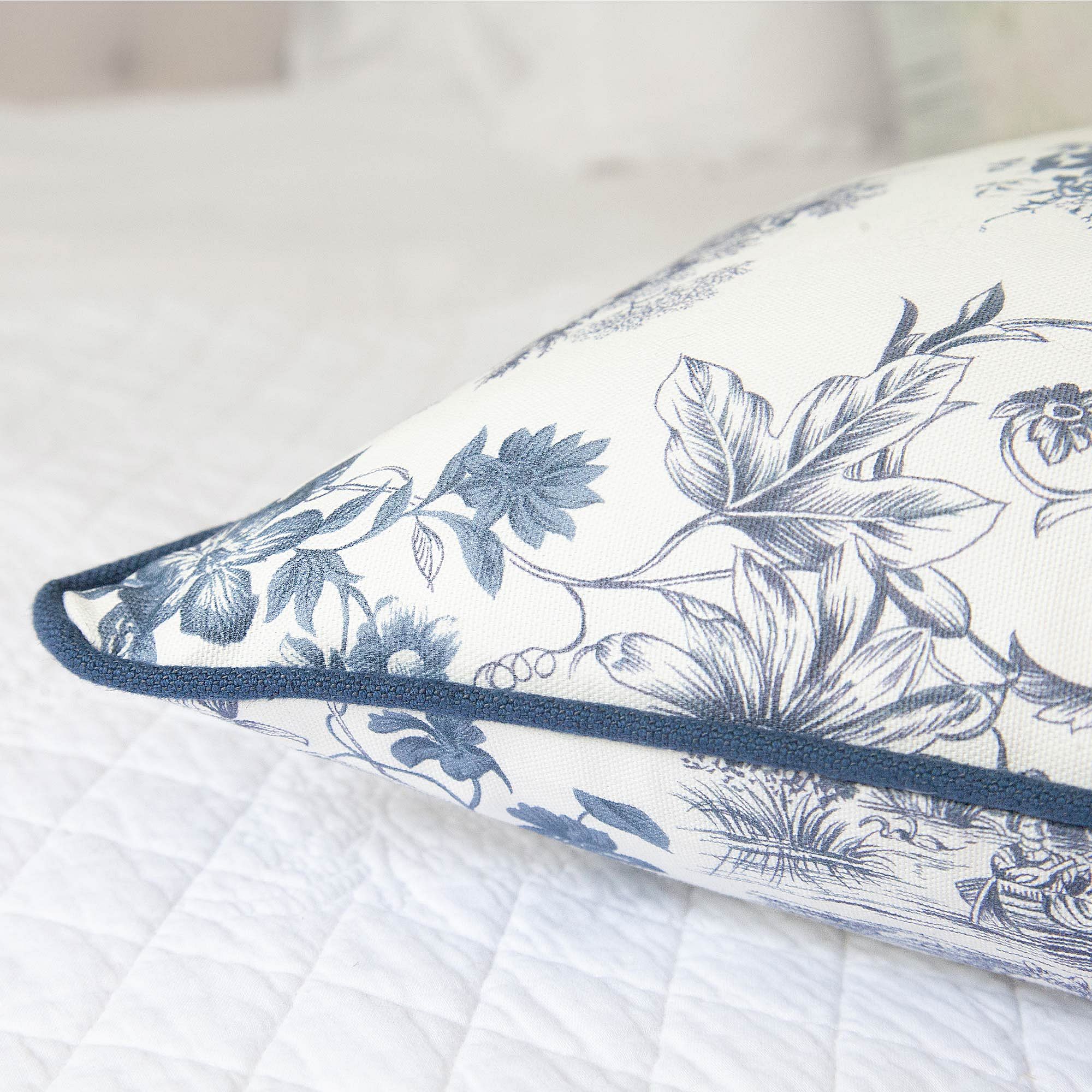 French Toile Rectangle Cushion | Classic French Toile Design Cushion