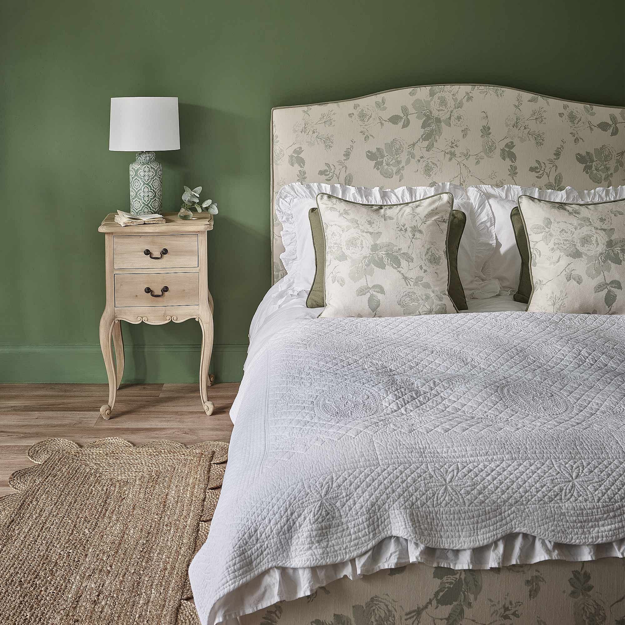 Tumbling Roses Cushion | Handmade Pale Floral Square Cushion