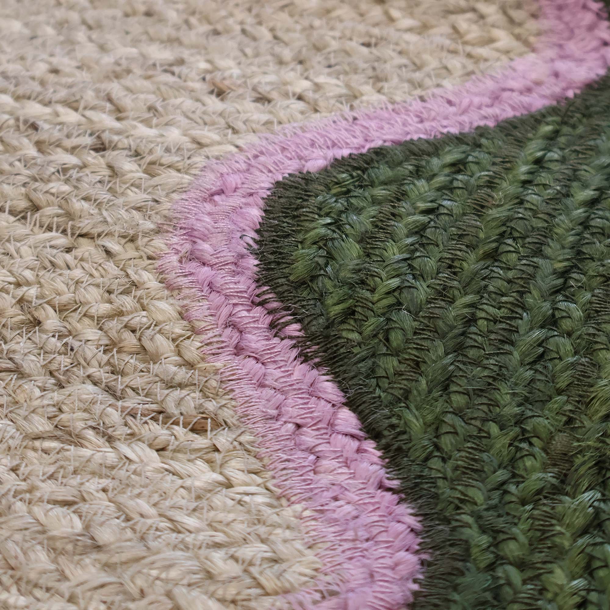 Scallop Wave Runner in Olive | Hand-Woven Organic Jute Runner in Dark ...