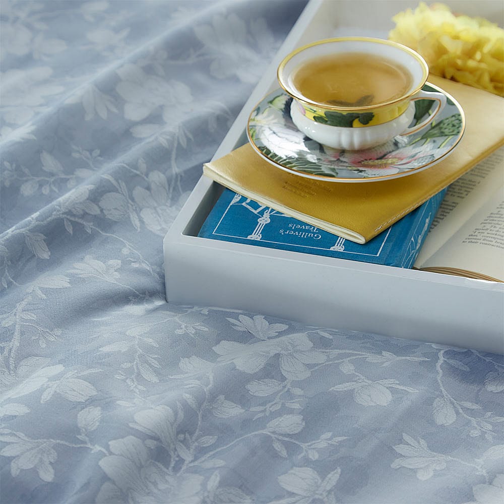 Magnolia Bed Linen by Wedgwood | Pale Blue Magnolia Cotton Bed Linen ...