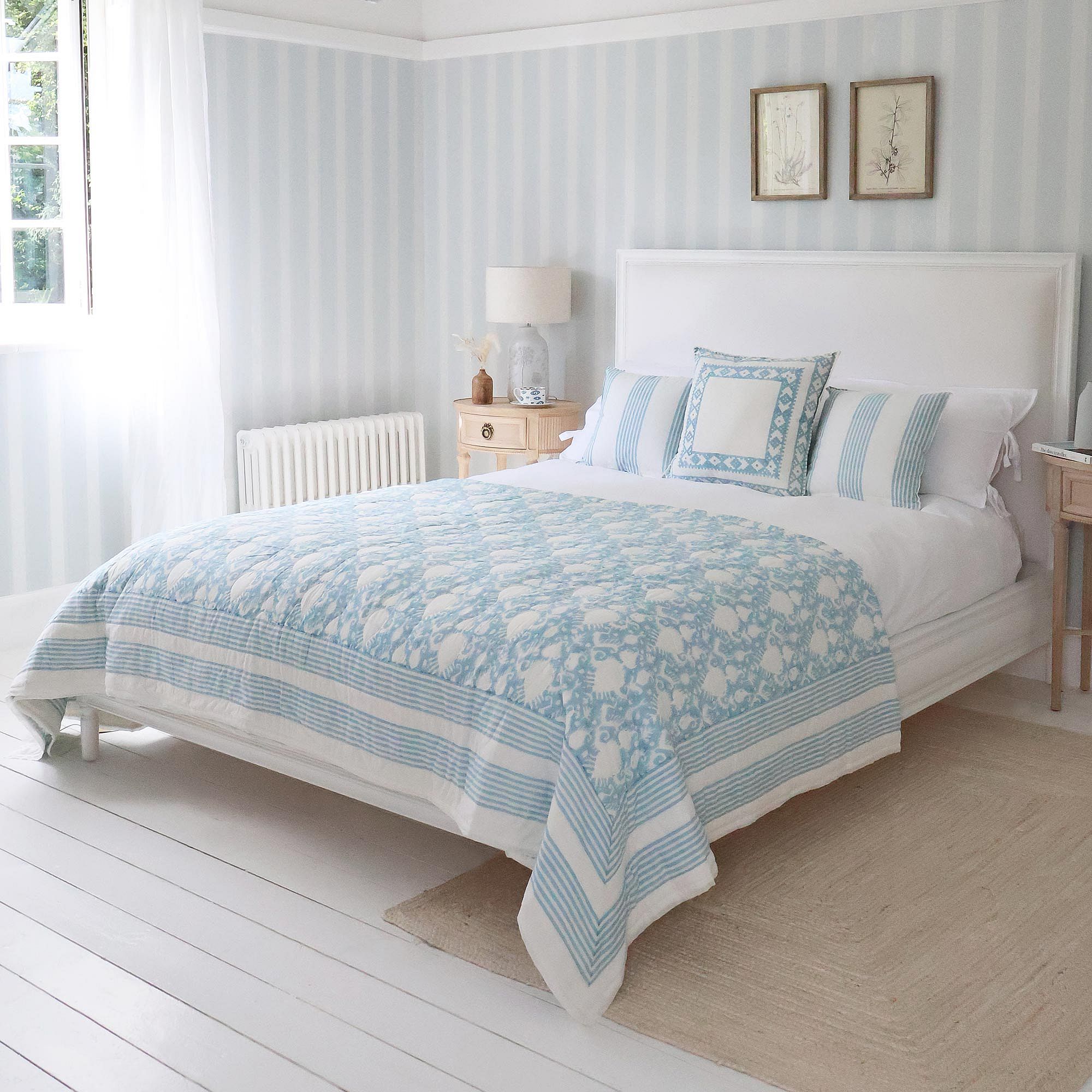 Ziana Ikat Cushion | Cotton Square Bedroom Cushion with Contemporary ...
