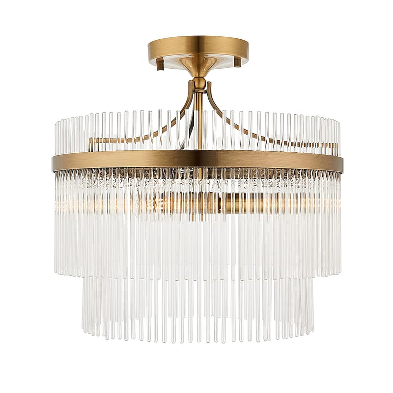 Chez Leontine 3 Bulb Ceiling Light | 3-Bulb Glass Ceiling Light with ...