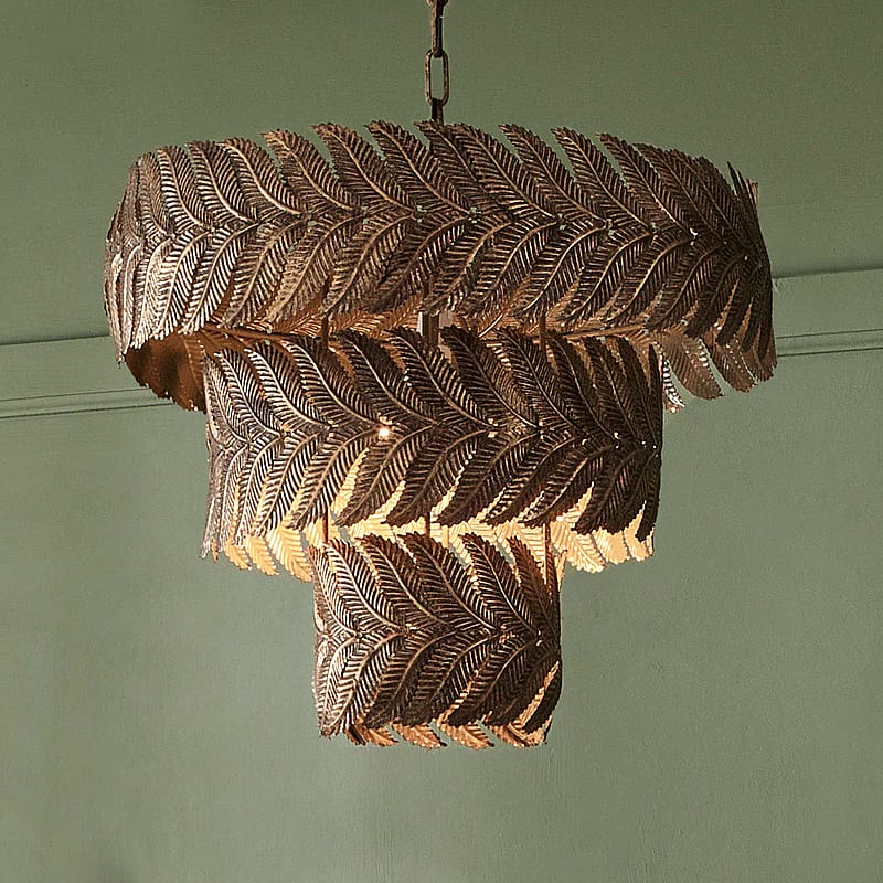 Tiered Leaves Large Pendant Light | Leaf Effect Pendant Light